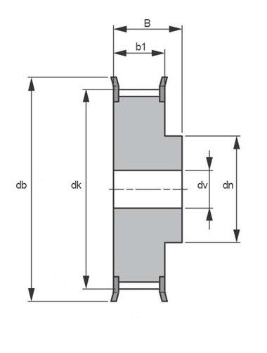Tandriemschijf LS 40 T10/12-2 → voor de industrie